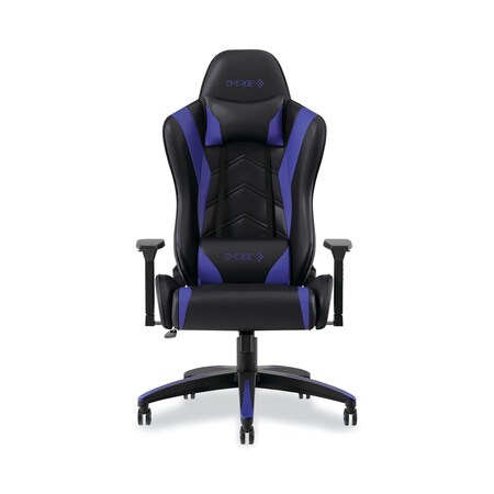 Emerge Vartan Bonded Leather Gaming Chair, Blue/Black Seat, Blue/Black ...
