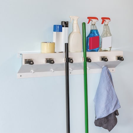 Ex-Cell Kaiser The Clincher Mop & Broom Holder, 34"w x 5 1/2"d x 7 1/2 ...