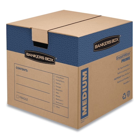 Bankers Box Medium Moving Box, PK8, Brown Kraft/Blue, 8 PK FEL0062801 ...