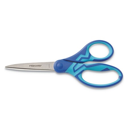 Fiskars Kids/Student Softgrip Scissors, 7" L, 2 5/8" Cut, Blue Straight ...