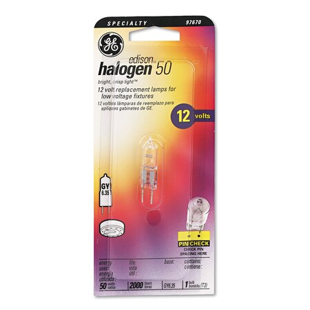 Ge Halogen Bulb, 50 Watts 97670 | Zoro