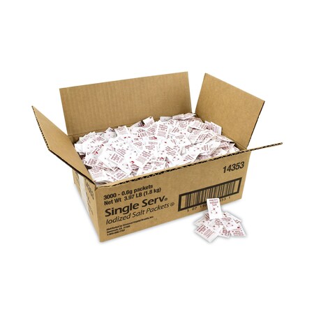 Diamond Crystal Iodized Salt Packet, 0.6 g Packet, PK3000 100501 | Zoro