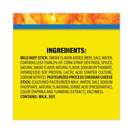 Slim Jim Beef and Cheese Meat Sticks, 1.5 oz, PK18 11205 | Zoro