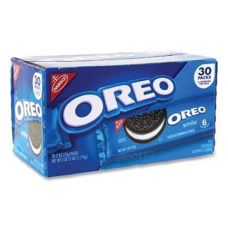 Nabisco Oreo Cookies Single Serve Packs, Chocolate, 2 oz Pack, PK30 ...
