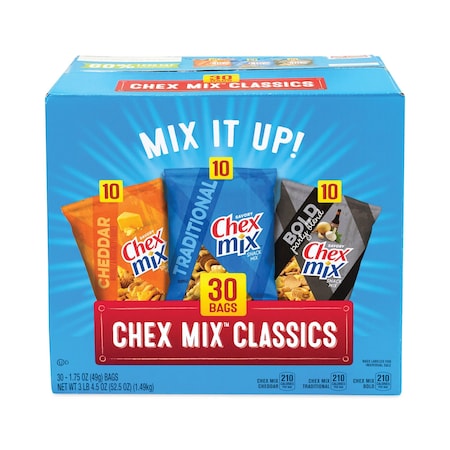 Chex Mix Varieties, Assorted Flavors, 1.75 oz Pack, 30PK 49814 | Zoro