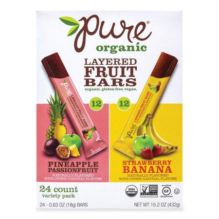 Pure Organic Layered Fruit Bars Variety Pack, Pineapple Passionfruit ...
