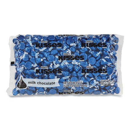 Hersheys KISSES, Milk Chocolate, Dark Blue Wrappers, 66.7 oz Bag 16019 ...