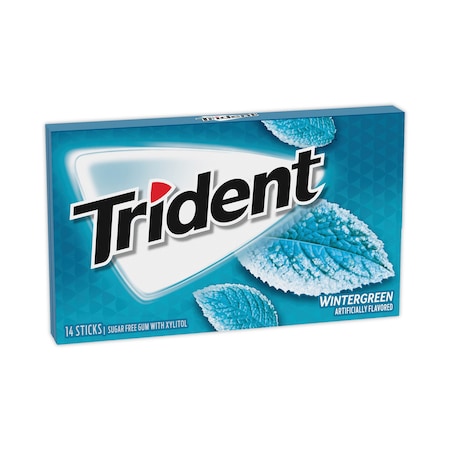Trident SugarFree Gum, Wintergreen, 14 Sticks, PK12, 12PK 1161 | Zoro