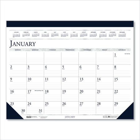 House Of Doolittle Two-Color Perforated Monthly Desk Pad Calendar, 18 ...