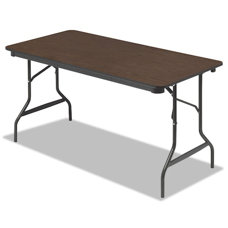 Iceberg Rectangle Folding Table, Walnut Top, Melamine 55314 | Zoro