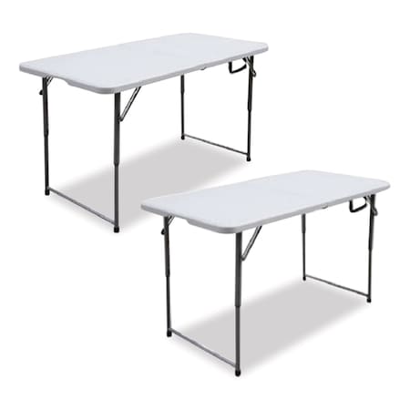 Iceberg Bifold Resin Folding Table, Rectangular, 48 in.x23.6 in.x29.1 ...