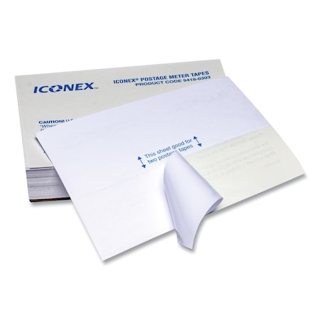 Iconex Postage Meter Labels, Double Tape Strips, 4x5.5 - 1.75x5.5, Wht ...