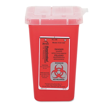 Impact Products Sharps Waste Receptacle, Square, Plastic, 32oz, Red ...