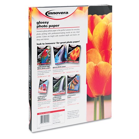 Innovera Glossy Photo Paper, 7 mil, 8.5 x 11, Glossy White, PK100 ...