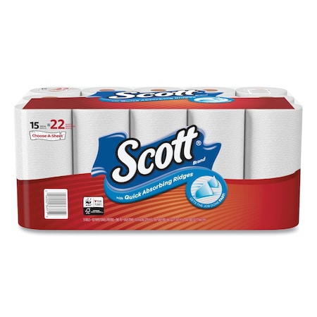 Scott Choose-A-Sheet Mega Kitchen Roll Paper Towels, 1-Ply, White, 102 ...