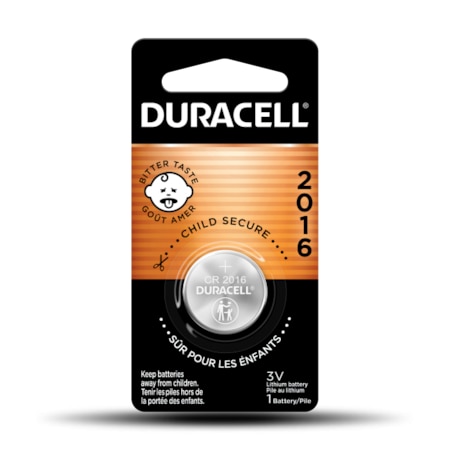 Duracell Lithium Coin Battery, 2016, 4/Pack DL2016BPK | Zoro