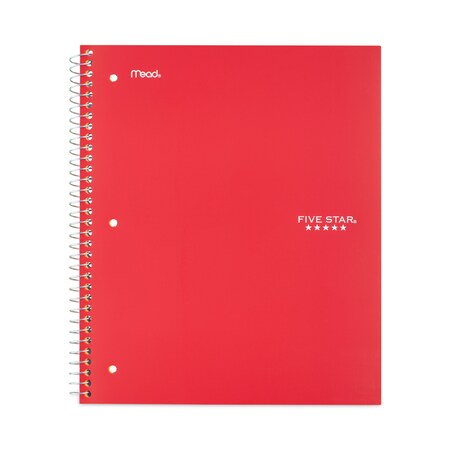 Five Star Wirebound Notebook, 1 Subject, Wide/Legal Rule, Red Cover, 10 ...