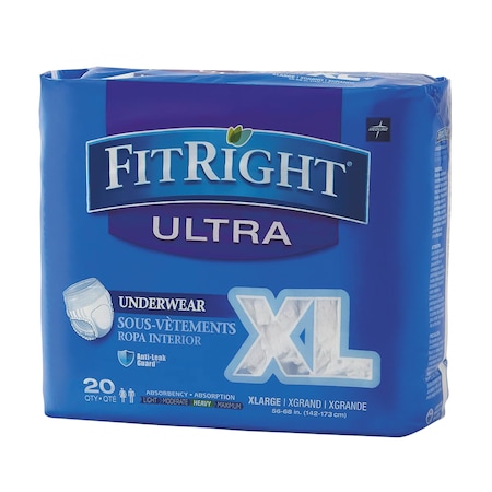 Medline FitRight Ultra Protective Underwear, X-Large, 56" to 68" Waist ...
