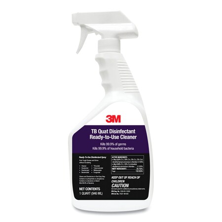 3M TB Quat Disinfectant Ready-to-Use Cleaner, Lemon Scent, 1 qt Bottle ...