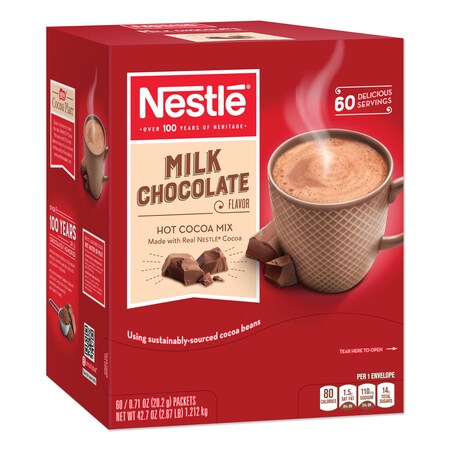 Nestl Hot Cocoa Mix, Milk Chocolate, 0.71 oz Packet, PK60, 60PK ...