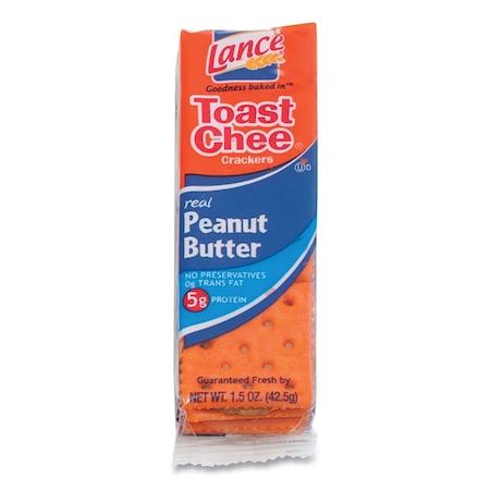 Lance Toast Cheese Crackers, Peanut Butter, 1.5 oz Packet, 24/Box ...