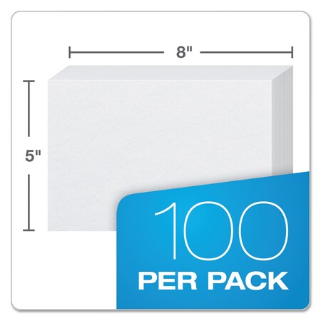 Oxford Index Cards, Plain, 5x8", White, PK100 50 | Zoro