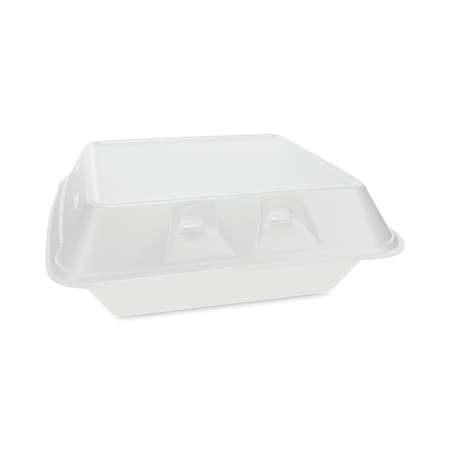 Pactiv Vented Foam Hinged Lid Containers, 9x9.25x3.25, 3-Comp, Wht ...