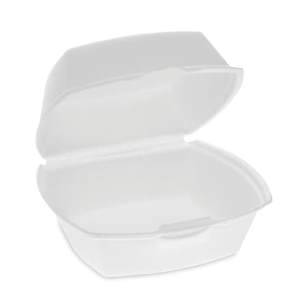 Pactiv Foam Hinged Lid Container, Single Tab, 5.13x5.13x2.5, 1-Cmp, WT ...