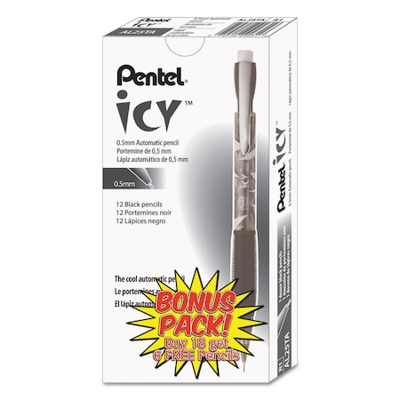 Pentel Icy Mechanical Pencil Value Pack, 0.5 mm, HB (No 2), Black Lead ...