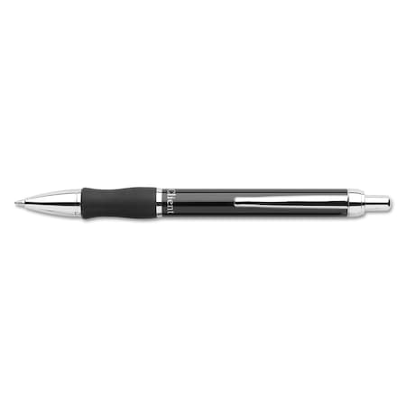 Pentel Client Retractable Ballpoint Pen, 1mm, Black Ink, Black/Chrome ...