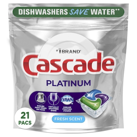 Cascade ActionPacs, Fresh Scent, 11.7 oz Bag, 21/Pack, PK5 80720 | Zoro