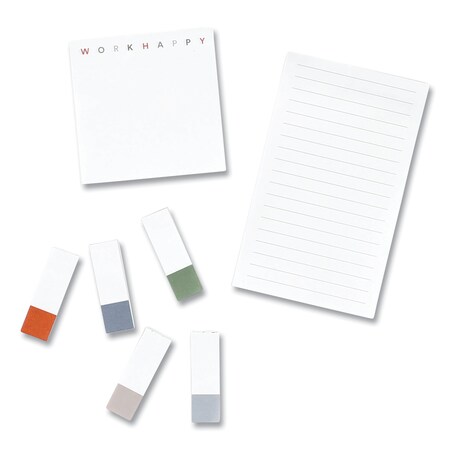 Poppin Work Happy Sticky Note Set, One Lined Writing Pad, One Square ...