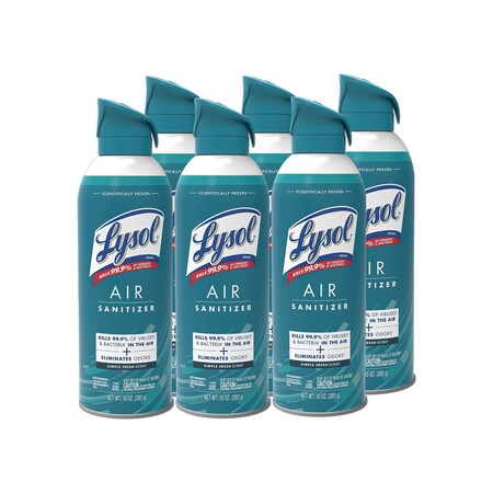 Lysol Air Sanitizer Spray, Simple Fresh, 10 oz Aerosol Spray, 6PK 19200 ...