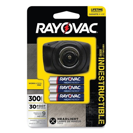 Rayovac Virtually Indestructible LED Headlight, 3 AAA Batteries ...