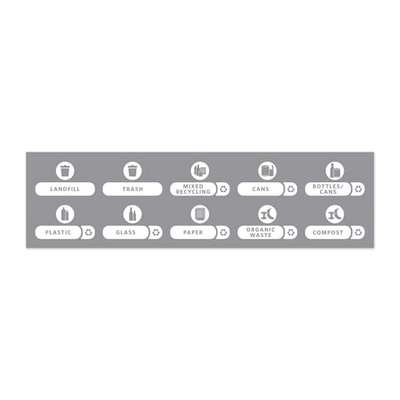 Rubbermaid Commercial Recycle Label Kit for Slim Jim Recycling Station ...
