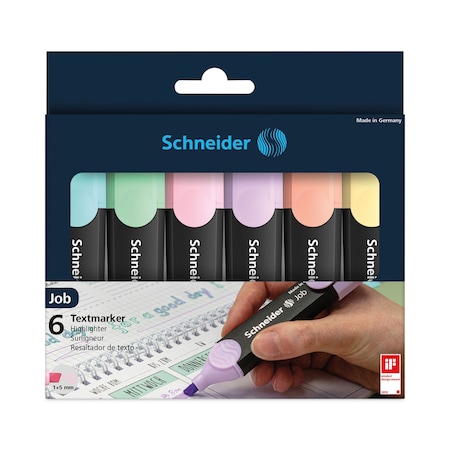 Schneider Electric Job Pastel Highlighters, Assorted Ink Colors, Chisel ...