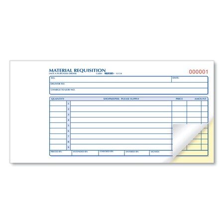 Rediform Material Requisition Book, Two-Part Carbonless, 7.88 x 4.25, 1 ...