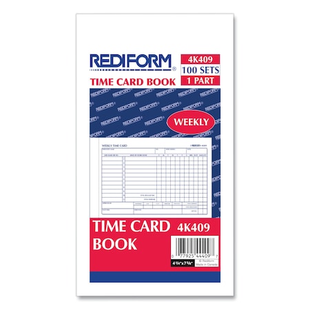 Rediform Employee Time Card, Weekly, 4.25x7" 4K409 | Zoro