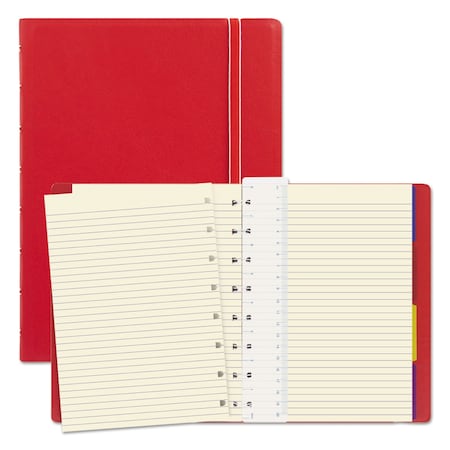 Filofax Notebook, 1 Subject, Medium/College Rule, Red Cover, 8.25 x 5. ...