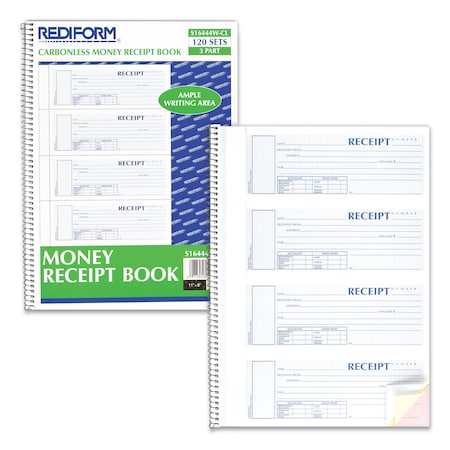 Rediform Money Receipt Book, 3 Part S16444W-CL | Zoro