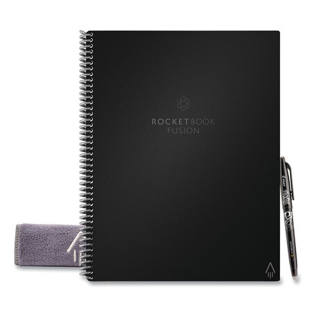 Rocketbook Fusion Smart Notebook, Seven Assorted Page Formats, Black ...