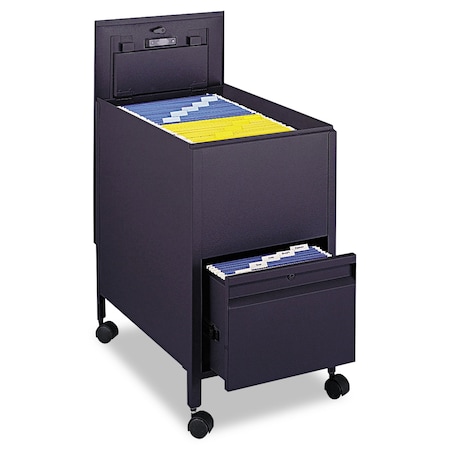 Safco Locking Mobile Tub File w/Drawer, Letter, Black, Steel, 28" H, 26 ...