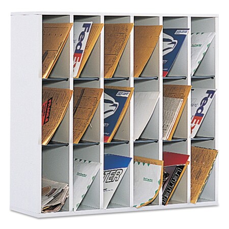 Safco Wood Mail Sorter w/Adjustable Dividers 7765GR | Zoro
