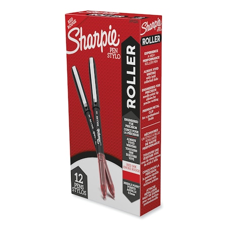 Sharpie Professional Design Roller Ball Pen, Stick, Fine 0.5 mm, Red ...