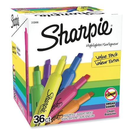 Sharpie Tank Style Highlighters, Assorted Ink Colors, Chisel Tip ...