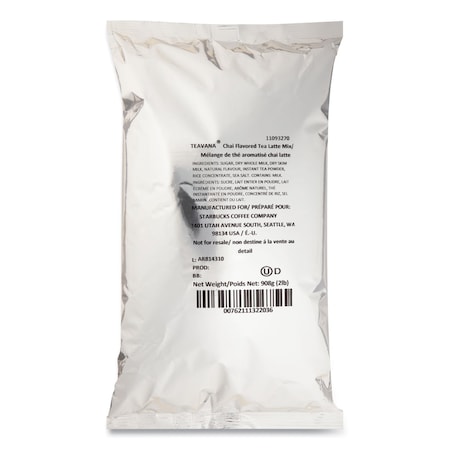 Starbucks Teavana Chai Tea Latte Mix, Chai, 2 lb Bag 12421380 | Zoro
