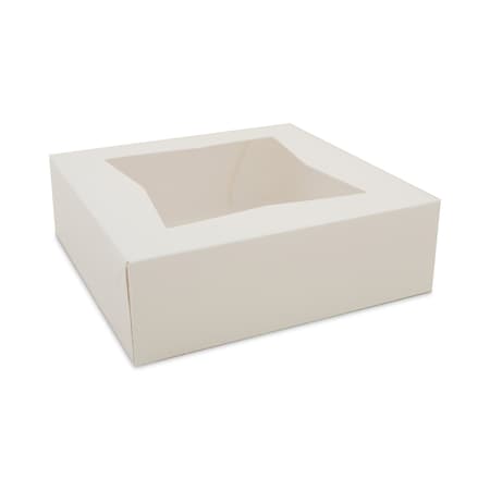 Sct White Window Bakery Boxes w/Attached Flip Top, 4-Corner Beers ...