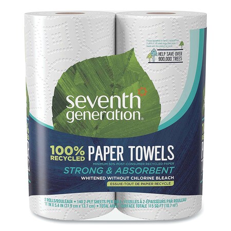 Seventh Generation Perforated Roll Paper Towels, 2 Ply, 140 Sheets ...