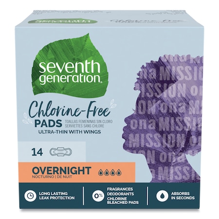 Seventh Generation Chlorine-Free Ultra Thin Pads with Wings, Overnight ...