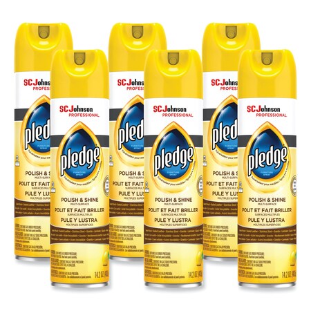 Pledge Furniture Polish, Lemon, 14.2 oz, Aerosol, PK6 301168 | Zoro